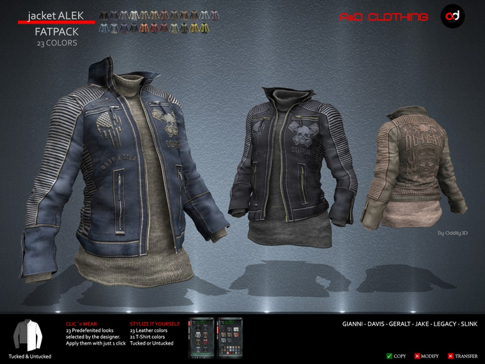 Second Life Marketplace Accent Jacket Alek Fatpack